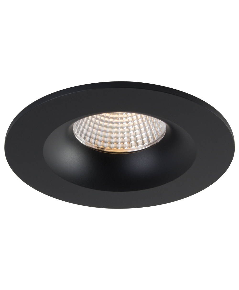 3.5" Luna LED Round Recessed Fixture Fixed 2700 K Black Standard ...